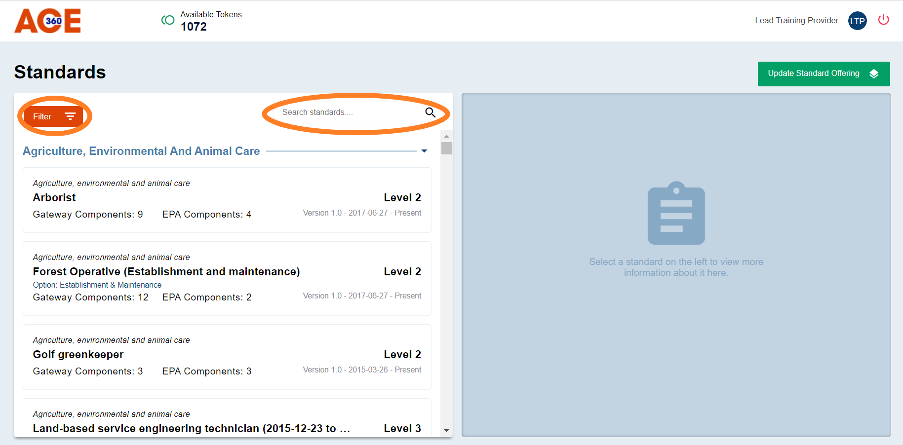 Comprehensive Guide to Managing Standards in ACE360 for LTPs - ACE360