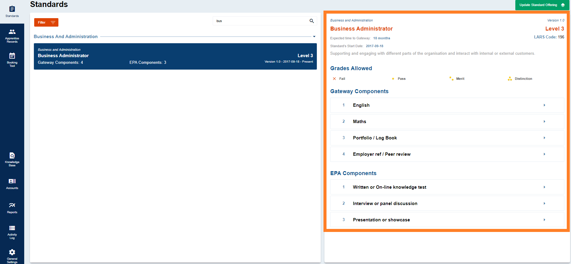Comprehensive Guide to Managing Standards in ACE360 for EPAOs - ACE360