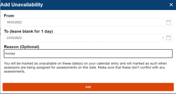 Setting Unavailable Future Dates - ACE360