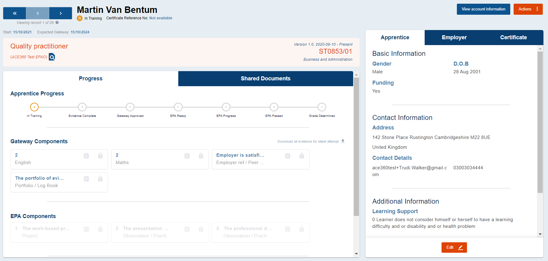 How to Apply a Break in Learning to an Apprentice Record on ACE360 ...
